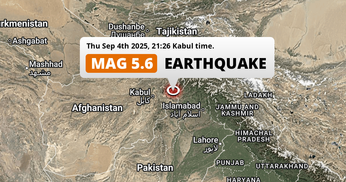 DESTRUCTIVE M5.6 Earthquake struck on Thursday Evening near Jalālābād ...