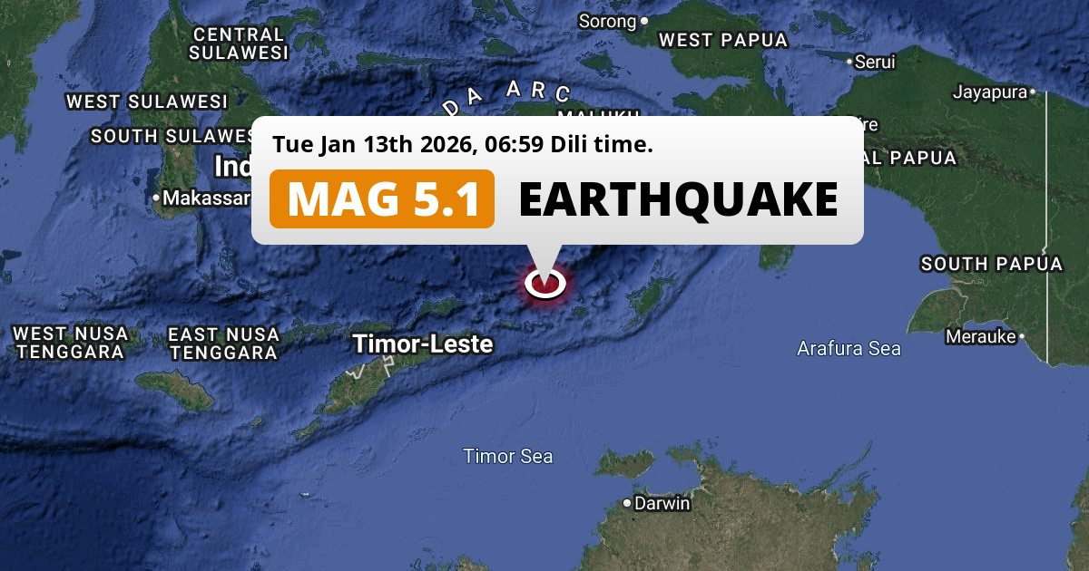 On Tuesday Morning a Significant M5.1 Earthquake struck in the Banda ...