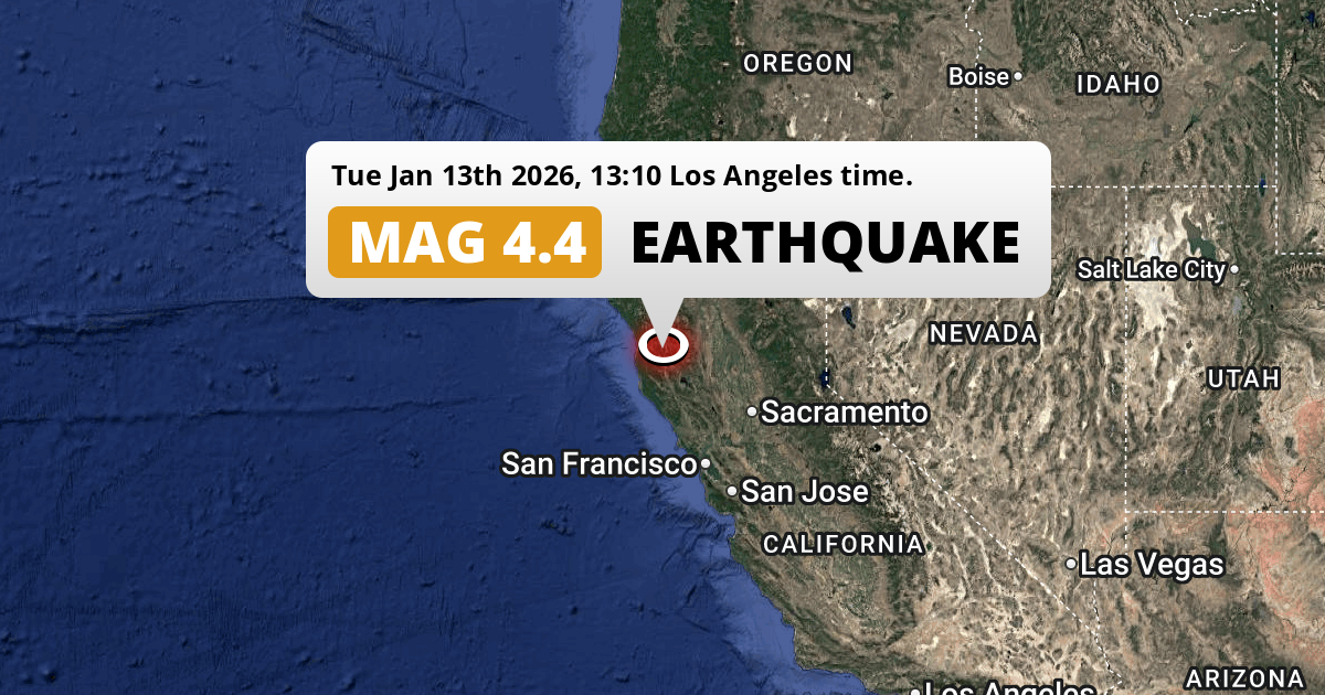 On Tuesday Afternoon a Shallow M4.4 Earthquake struck near Ukiah in The ...